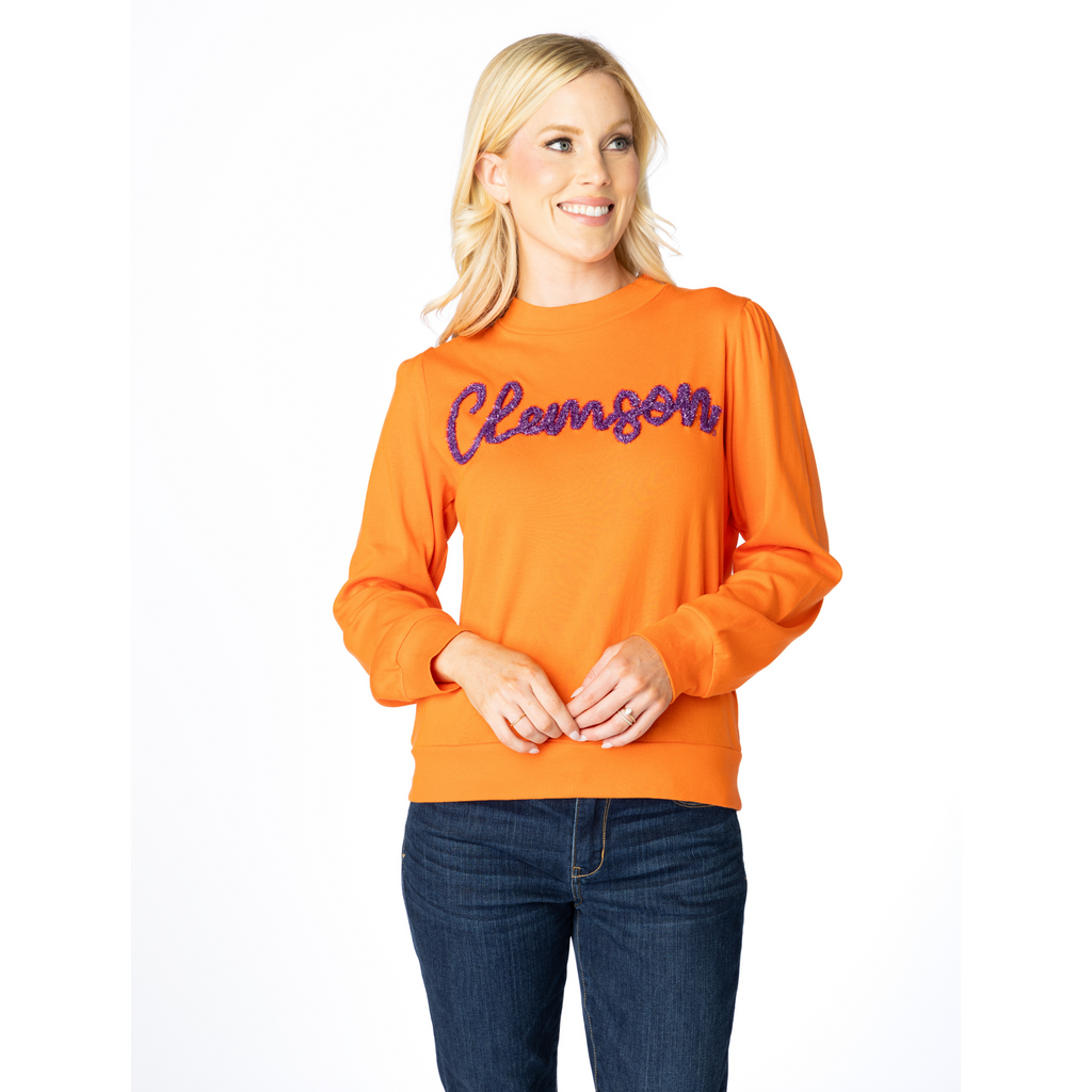 The Clemson Glitter Script Long Sleeve – Splash on Main