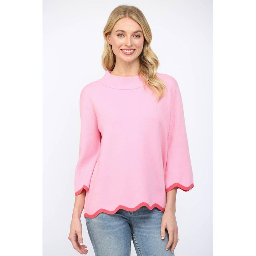 Scallop Edge Mock Neck Sweater – Splash on Main